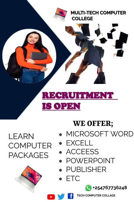 Education School Computer College Template Postermywall