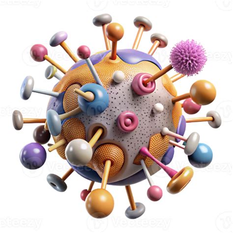 Dramatic Abstract Detailed Virus Structure Diagram Cutout Detailed
