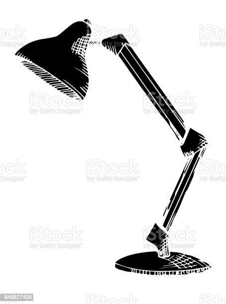 테이블 램프는 흰색 배경에 고립입니다 벡터 그림은 스케치 스타일입니다 0명에 대한 스톡 벡터 아트 및 기타 이미지 0명 가구 디자인 Istock