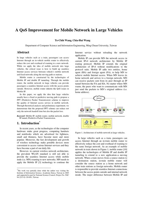 Pdf A Qos Improvement For Mobile Network In Large Vehicles