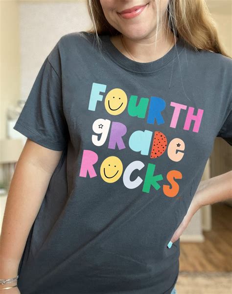 Fourth Grade Rocks Callie Tee Dark Gray Callie Danielle Shop