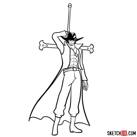 How To Draw Dracule Mihawk Full Growth One Piece Drawings Samurai