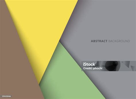 템플릿 기하학적 삼각형 노란색 녹색 갈색 이겹게 겹치는 레이어와 회색 배경에 그림자가 있습니다 0명에 대한 스톡 벡터 아트 및 기타 이미지 Istock