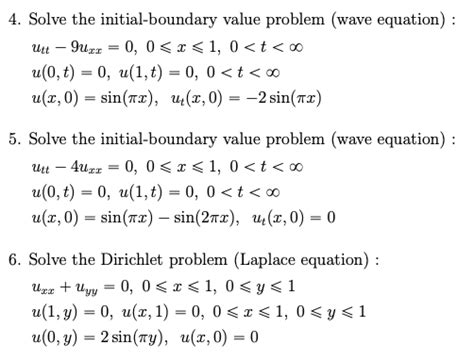 Solved 4 Solve The Initial Boundary Value Problem Wave