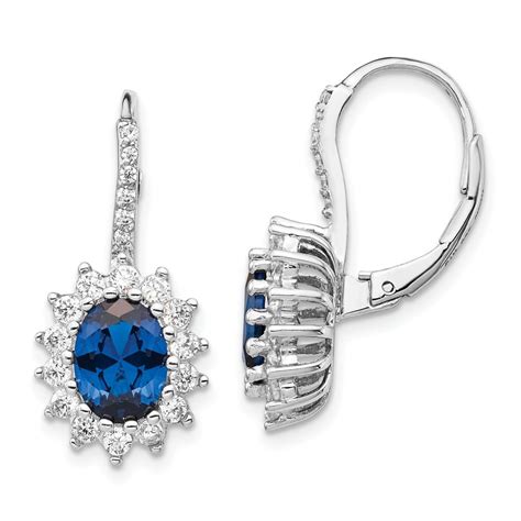 Cheryl M Sterling Silver Rhodium Plated Brilliant Cut Lab Created Dark