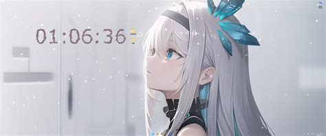 Живые обои Аниме девушка с белыми волосами скачать на