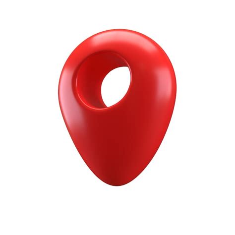 Premium PSD 3D Icon Realistic Style Red Glossy Location Map Pin Gps