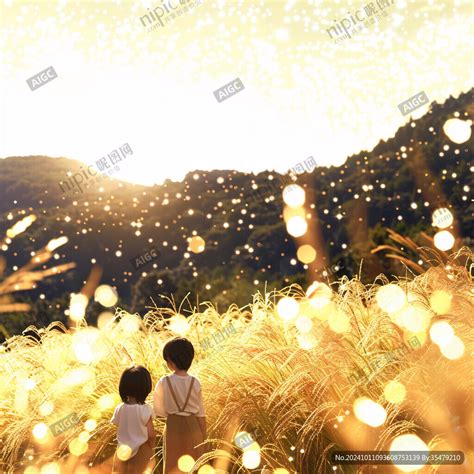 Ai创作图梦幻童话流星雨 蒲公英的约定插画 蒲公英的约定女孩背景图 流星雨装饰画 流星雨素材 灯光满天星 盛夏萤火虫 情侣看流星雨 满天星灯光 仿真插地麦子灯 夏夜萤火虫 手绘夏季主题朦胧插画