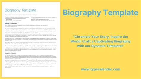 Biography Template Sample Template Samples