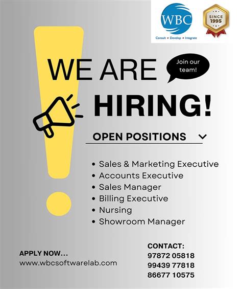 wbcsoftwarelab hiringalert wbc software lab