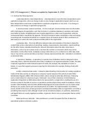 CISC Assignment Docx CISC Assignment Please Complete By September