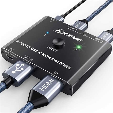 Usb C Kvm Switch Usb C Switch Para Sa 2 Computer Share Hdmi Display At