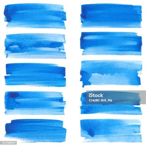 브러시 Strokes 수채화 배경에 대한 스톡 벡터 아트 및 기타 이미지 수채화 배경 파란색 수채화 Istock