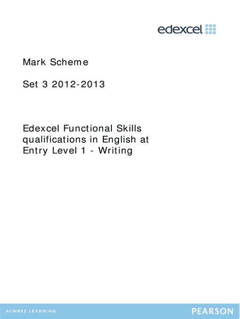 fillable online mark scheme set 3 20122013 edexcel functional skills