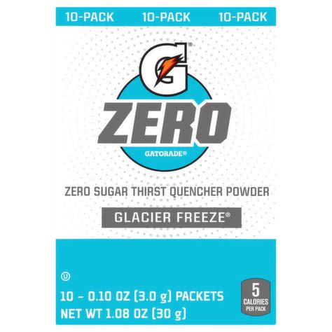 Gatorade Thirst Quencher Powder Zero Sugar Glacier Freeze 10 Pack