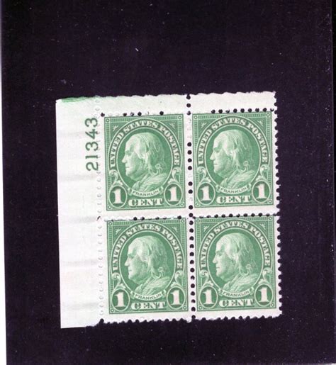 632 Franklin Mnh Ul Pb4 21343 United States General Issue Stamp