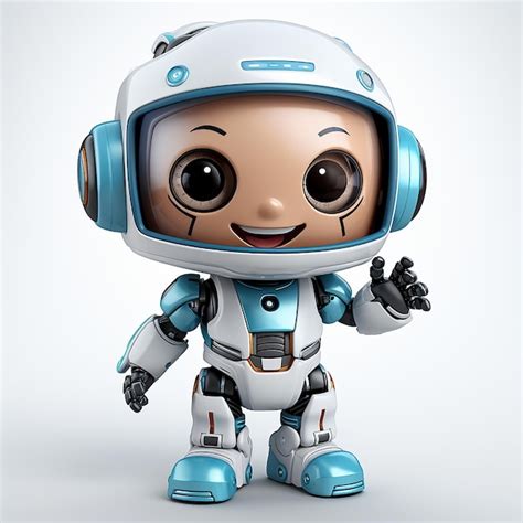 Premium Photo Cute Cartoon Robot Friendly 3d Render Technology
