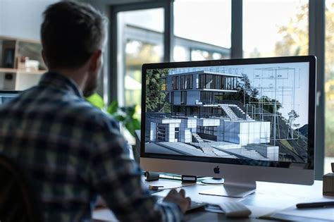 Architects Reviewing D Models On A Computer Premium Ai Generated Image