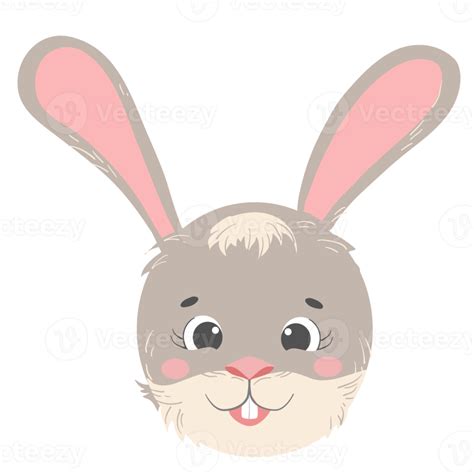 Cabeza De Conejo Gris De Dibujos Animados 11793409 Png