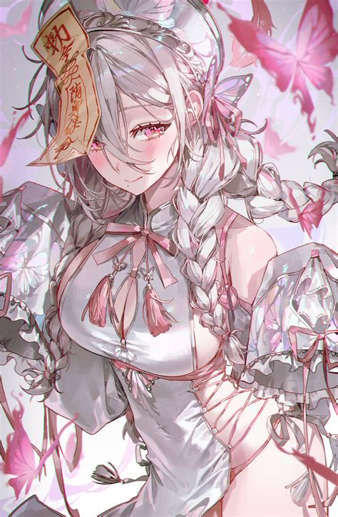 Ye Jji Original Absurdres Highres 1girl Braid Breasts Bug