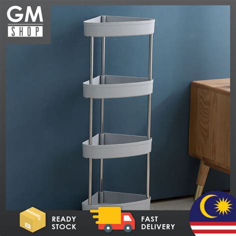 Gmshop 4 Layer Triangle Shelf Plastic Narrow Cabinet Living Room Floor