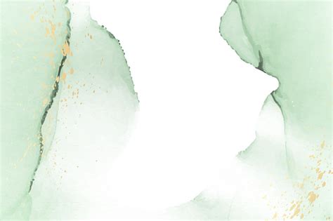 추상적 인 파스텔 민트 그린 잉크 웨이브와 황금빛 스플래쉬가있는 수채화 배경 수채화에 대한 스톡 벡터 아트 및 기타 이미지 수채화 0명 감사합니다 Istock