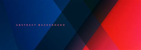Spanduk Lebar Abstrak Modern Biru Dan Merah Dengan Bentuk Geometris