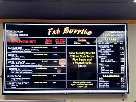 Fat Burrito Menu Discover Flavorful Mexican Fare In Rancho Cucamonga