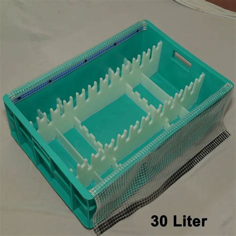 Rectangular Sea Green Plastic Storage Crate Dimension 600x 400x 320