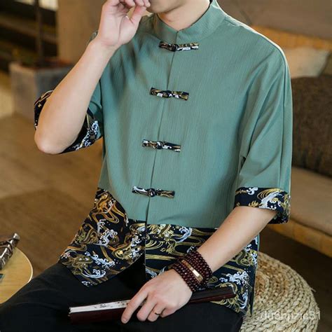 Jual Musim Panas Ukuran Cina Gesper Setengah Lengan Kemeja Pria Setengah Lengan Tang Suit Gaya