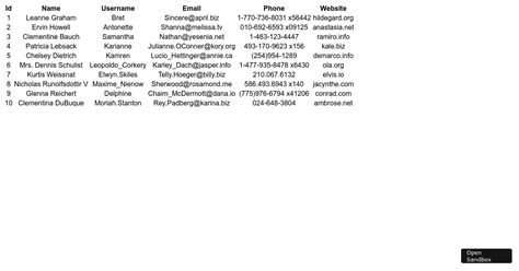 React Table Codesandbox