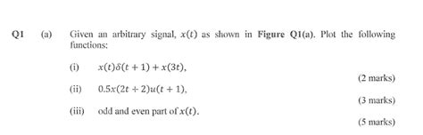 a given an arbitrary signal x t as shown in
