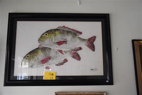 Framed Gyotaku Print Mu Hilo Hawaii Signed Shane 2002 Shane
