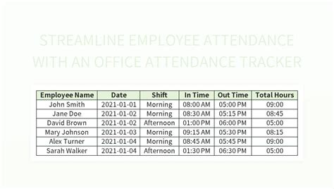 Streamline Employee Attendance With An Office Attendance Tracker Excel