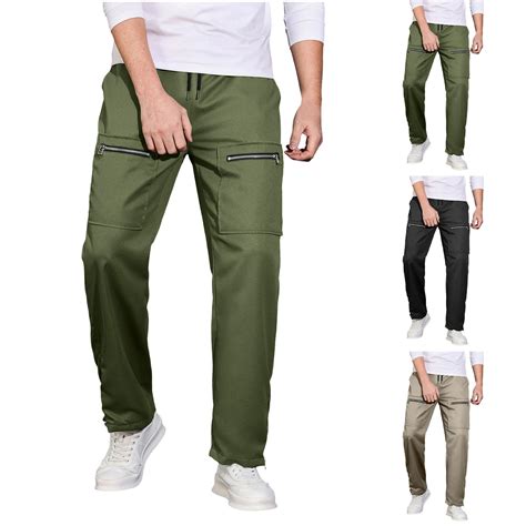 Ddapj Pyju Men S Cargo Sweatpants Elastic Waist Drawstring Hiking Athletic Pants Lightweight