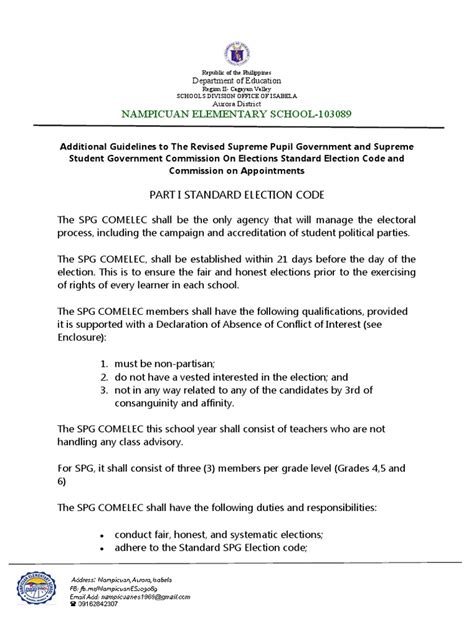 Spg Election Guidelines Pdf Commission On Elections Philippines