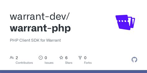 GitHub Warrant Dev Warrant Php PHP Client SDK For Warrant