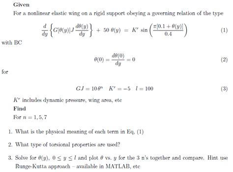 This Is A Nonlinear Aeroelasticity Problem I Already