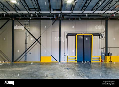 Sliding Door To Freezer From Loading Dock In A New Cold Storage