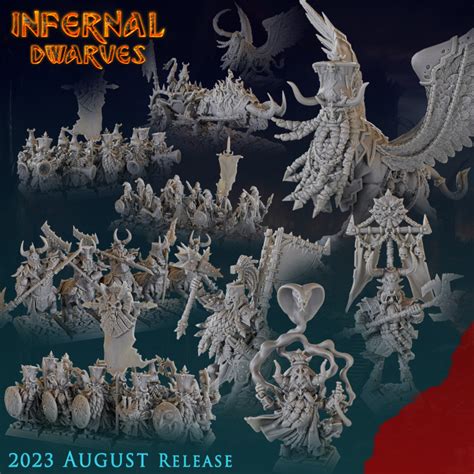 3d Printable Titan Forge Miniatures 2023 August Infernal Dwarves