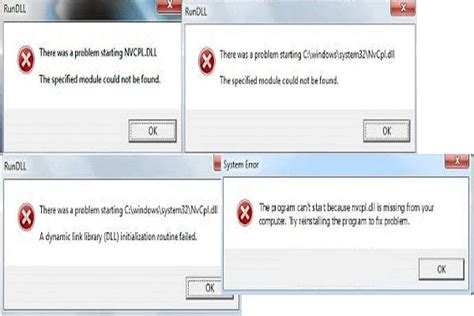 Solved Error Message Nvcpl Dll On Windows Error Message Solving