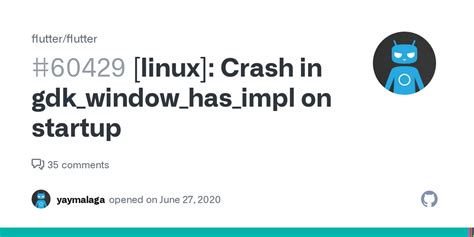 Linux Crash In Gdkwindowhasimpl On Startup · Issue 60429