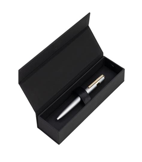 ბურთულიანი კალამი ღია ნაცრისფერი ოქროსფერი დეტალებით Hugo Boss