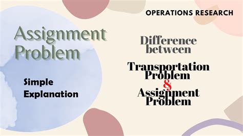 difference between transportation problem and assignment problems easy