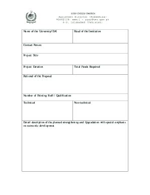Fillable Online Hec Gov APPLICATION FORM FOR INSTITUTIONAL