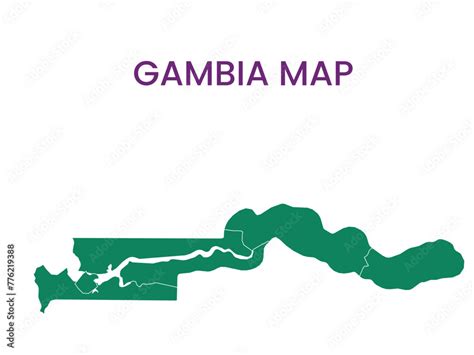 Vecteur Stock High Detailed Map Of Gambia Outline Map Of Gambia