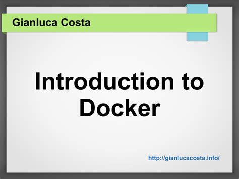Introduction To Docker Speaker Deck