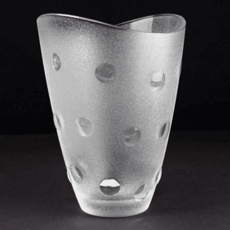 Vetreria Di Borgonovo Frosted Polka Dot Asymmetrical Vase Vintage It