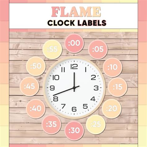 Flame Classroom Clock Labels Analogue Clock Face Labels For Teachers