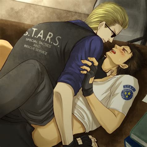 Rule 34 Albert Wesker Blonde Hair Brown Hair Chris Redfield Color Gay